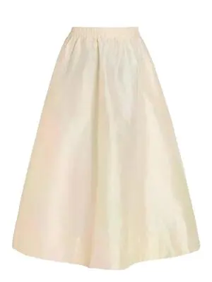 Suzie Kondi Bone White Taffeta Maxi Skirt - Neutrals