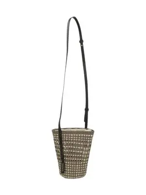 Loewe LOEWE Paula's Ibiza Braided Raffia Bucket Bag Multicolor