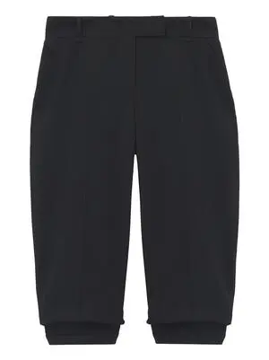 Alexander McQueen Tailored Capri Trousers With Embroidered Logo - Black