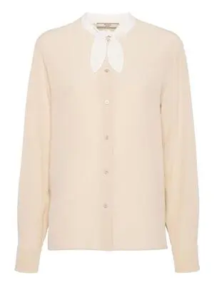 Prada Silk Shirt With Pussy Bow - Multicolor