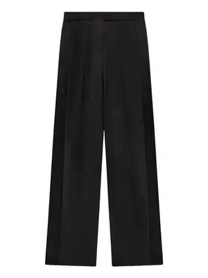 Another Tomorrow Satin-stripe Tuxedo Trousers - Black