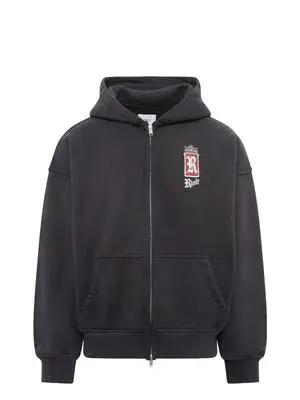 Rhude Fumar 91 Logo-print Zip-up Hoodie - Grey