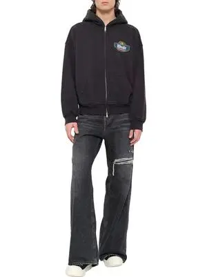 Rhude Racing Crest Zip-up Hoodie - Grey