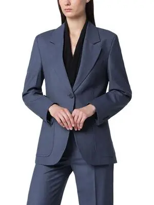 Victoria Beckham Katherine Single-breasted Jacket - Blue