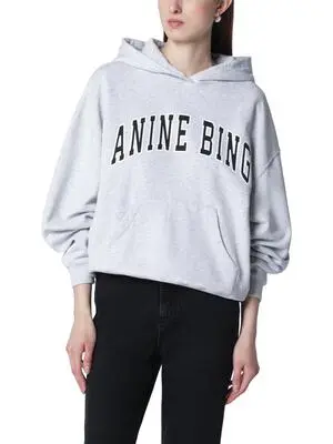 ANINE BING Harvey Oversized Cotton Hoodie - Grey