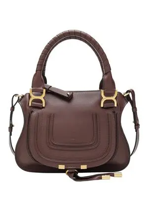 Chloé Small Marcie Handbag In Leather Brown