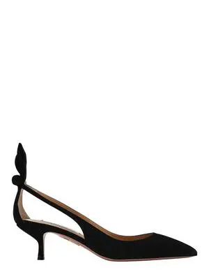 AQUAZZURA Suede Deneuve Pumps - Black