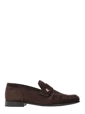 JIMMY CHOO Ellis Suede Loafers - Brown