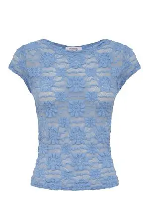 ROWIE Galo Sunflower Lace Tee - Periwinkle
