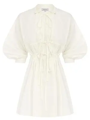 ROWIE Eden Organic Cotton Poplin Dress - Creme