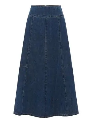 ROWIE Vashti Denim Midi Skirt - Classic Denim