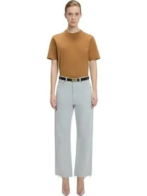 Victoria Beckham Short Sleeve Jersey T-shirt - Wheat