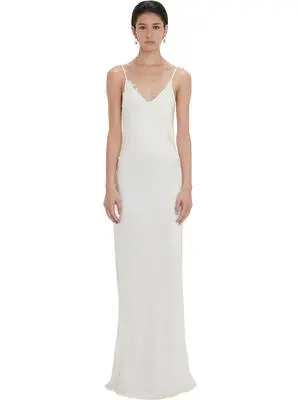 Victoria Beckham Lace Cami Maxi Dress - Ivory