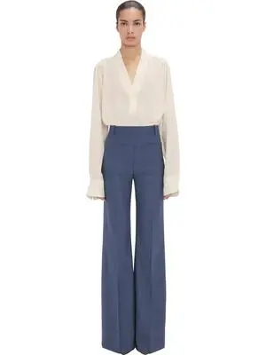 Victoria Beckham Alina Velvet Trousers - Blue