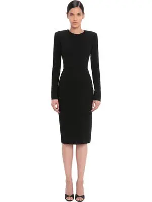 Victoria Beckham Long Sleeve Fitted T-shirt Dress - Black