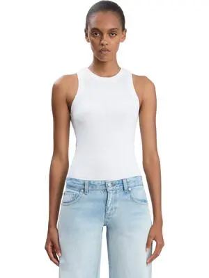 Victoria Beckham Ribbed Racer-back Tank - White