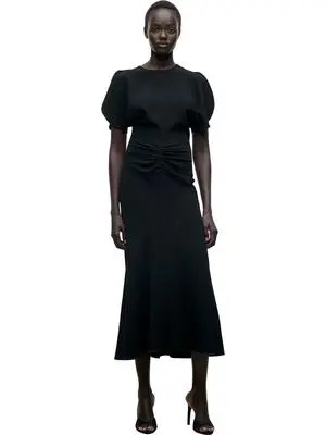 Victoria Beckham Victoria Beckham Bela Midi Dress Black
