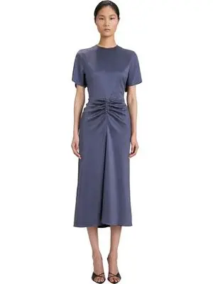 Victoria Beckham Victoria Beckham Bela Midi Dress Eclipse