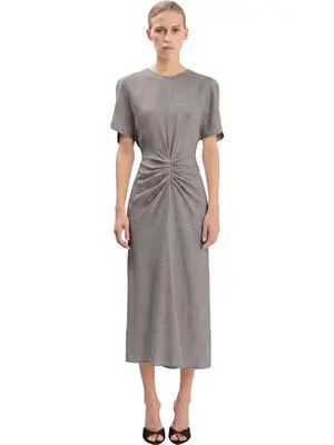 Victoria Beckham Bela Midi Dress - Grey
