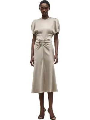 Victoria Beckham VICTORIA BECKHAM Bela Midi Dress Light Grey