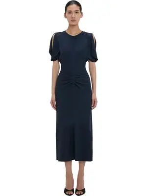 Victoria Beckham Victoria Beckham Bela Midi Dress Navy
