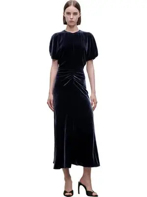 Victoria Beckham VICTORIA BECKHAM Bela Midi Dress Navy