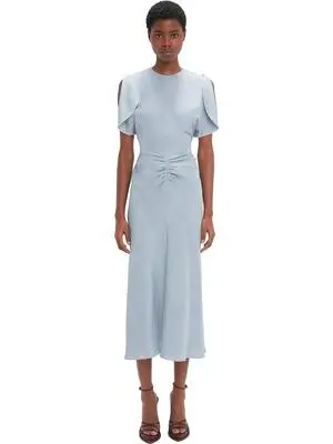Victoria Beckham Bela Midi Dress - Pebble