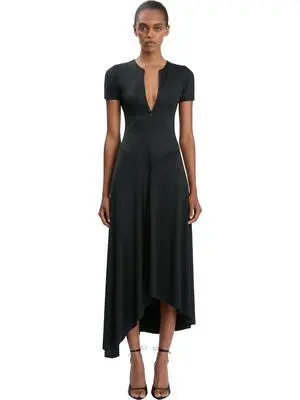 Victoria Beckham Zipped Front Midi Dress - Black