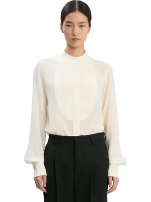 VICTORIA BECKHAM Victoria Beckham Bib Detail Silk Shirt