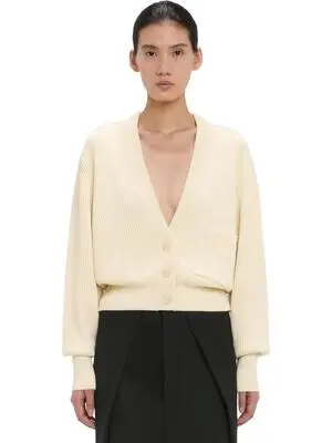 Victoria Beckham Cable Pocket Cardigan - Ivory