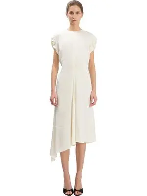 Victoria Beckham Twist Shoulder Dress - Ivory