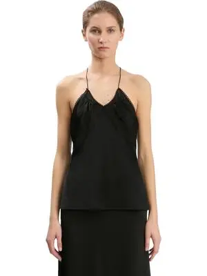 Victoria Beckham Gathered Cami Top - Black