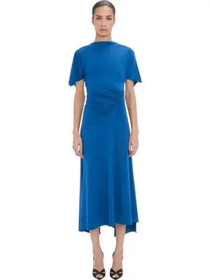 Victoria Beckham Blousey Midi Dress - Blue