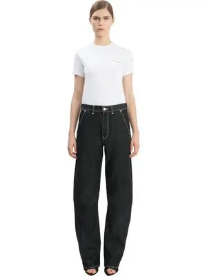 Victoria Beckham Twisted Slouch Jean - Washed Black