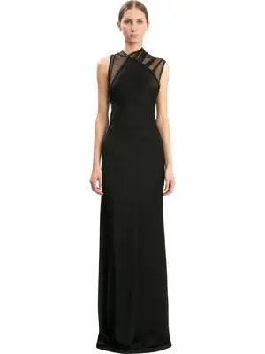 Victoria Beckham Mesh Gown - Black