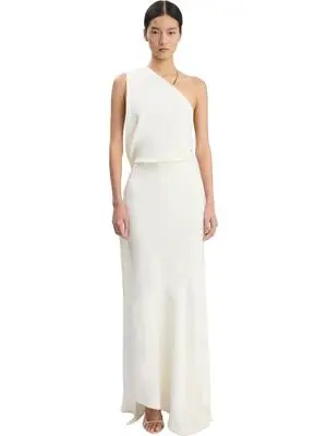 Victoria Beckham One-shoulder Chain Detail Dress - Ivory