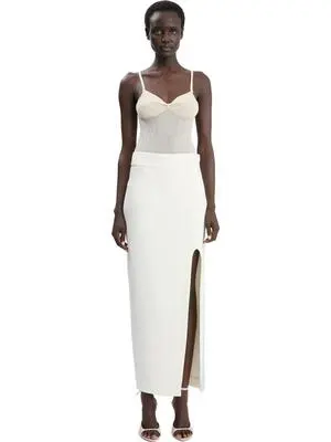 VICTORIA BECKHAM Victoria Beckham Split Skirt In Ivory