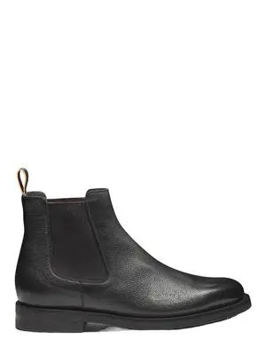 Santoni Grained Calf Leather Chelsea Boots - Black