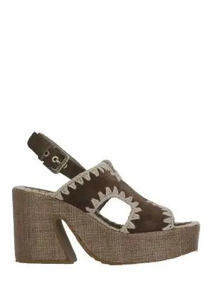 Mou Heeled Platform Sandals - Brown