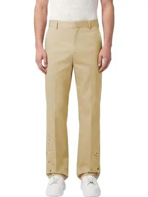 Philipp Plein Stretch Cotton Tailored Trousers - Beige