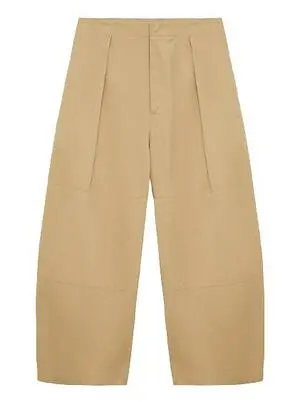 Loewe Balloon-leg Cropped Cotton Trousers - Beige
