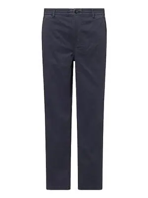 Paige Eberton Tapered-leg Stretch-cotton Trousers - True Navy