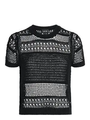 ME+EM Open-stitch Knit T-shirt - Black