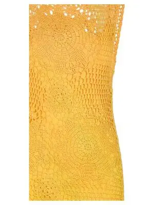 Simkhai Fynch Crochet-knit Sleeveless Mini Dress - Yellow