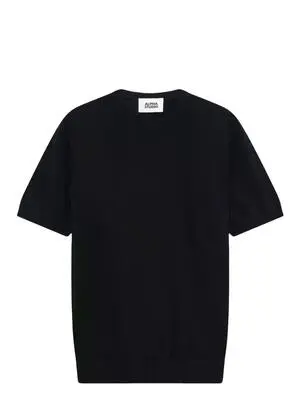 Alpha Studio Short-sleeve Ribbed-trim T-shirt - Blue
