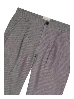 Oliver Peoples Wilkins Pleated Pinstripe Trousers - Grey