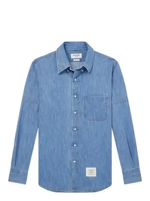 Thom Browne Denim-effect Cotton Shirt - Blue