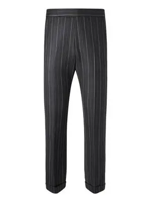 TOM FORD Straight-leg Pinstriped Wool-twill Suit Trousers - Black