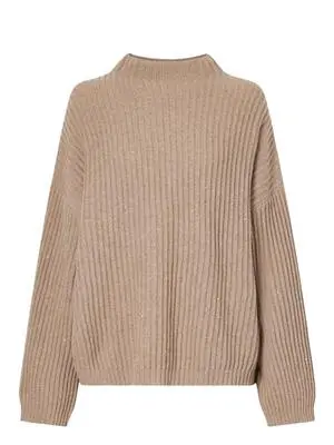 Brunello Cucinelli Sequined Ribbed-knit Turtleneck Sweater - Neutrals