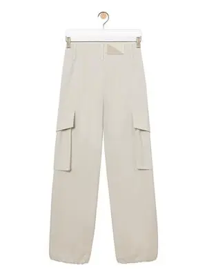 Loewe LOEWE Cargo Trousers In Cotton And Silk Gabardine Ivory